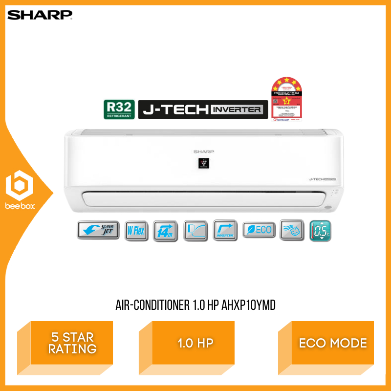 Sharp J-Tech Inverter Air Conditioner 1.0 HP Plasmacluster Technology 5 ...