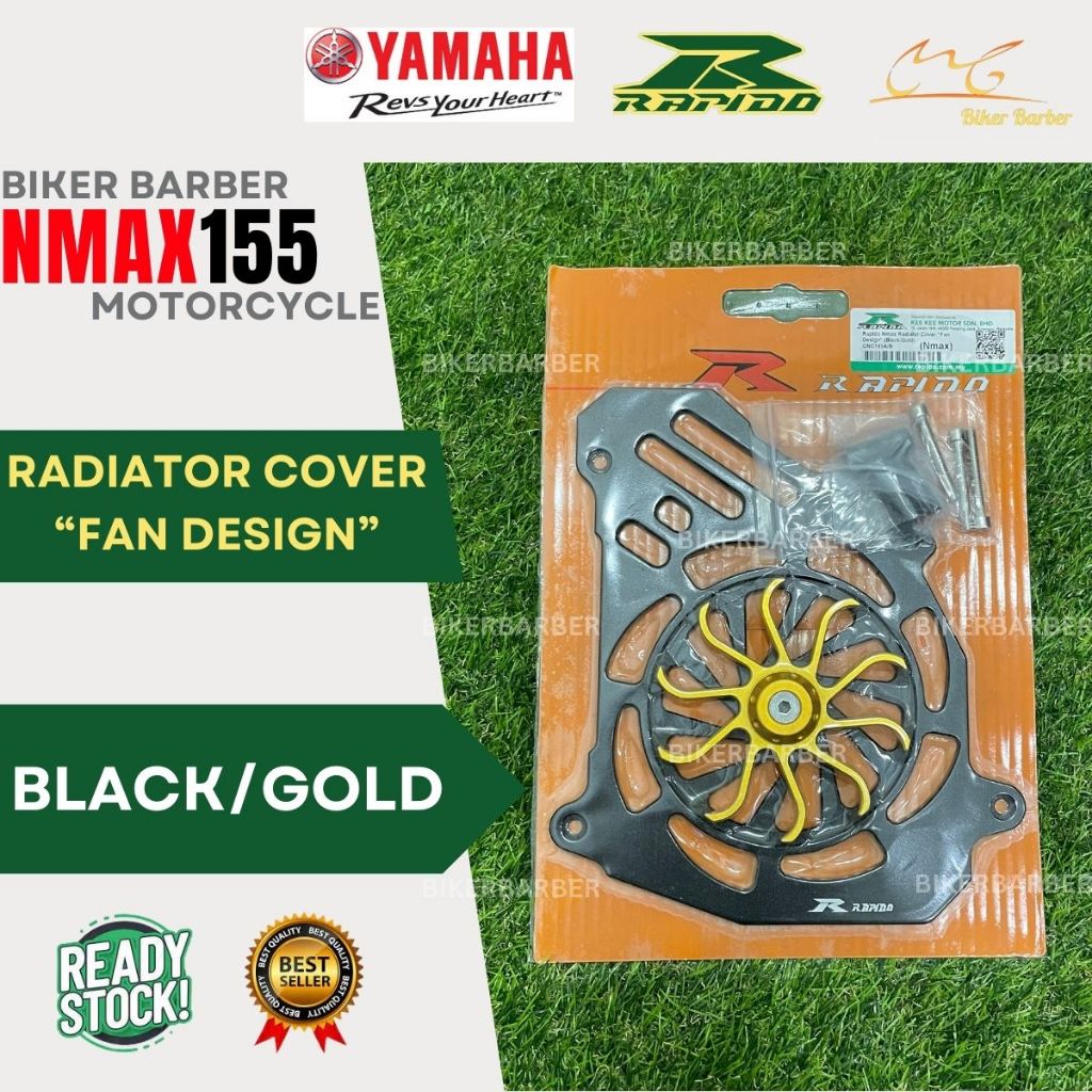 RAPIDO Yamaha Nmax Radiator Cover Fan Design Black/Gold | Shopee Malaysia