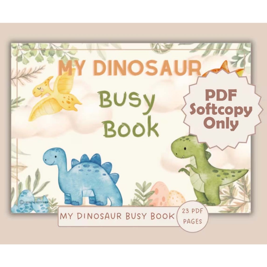 PDF] Dinosaur Busy Quiet Book Learning Kids Printable Montessori ...