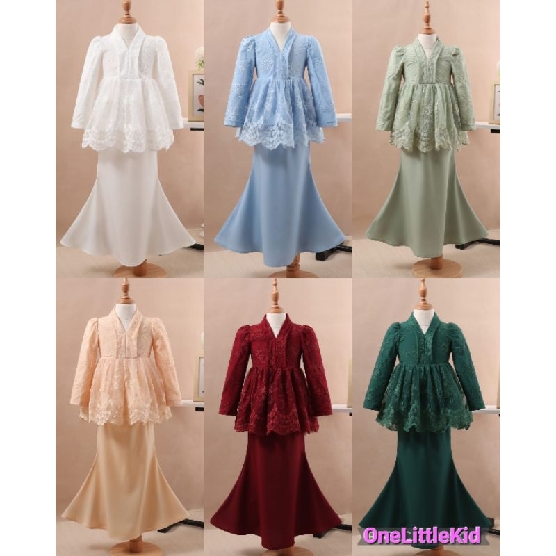 Kebaya Peplum Kurung Lace Premium Budak Perempuan Baju Kids Dress ...