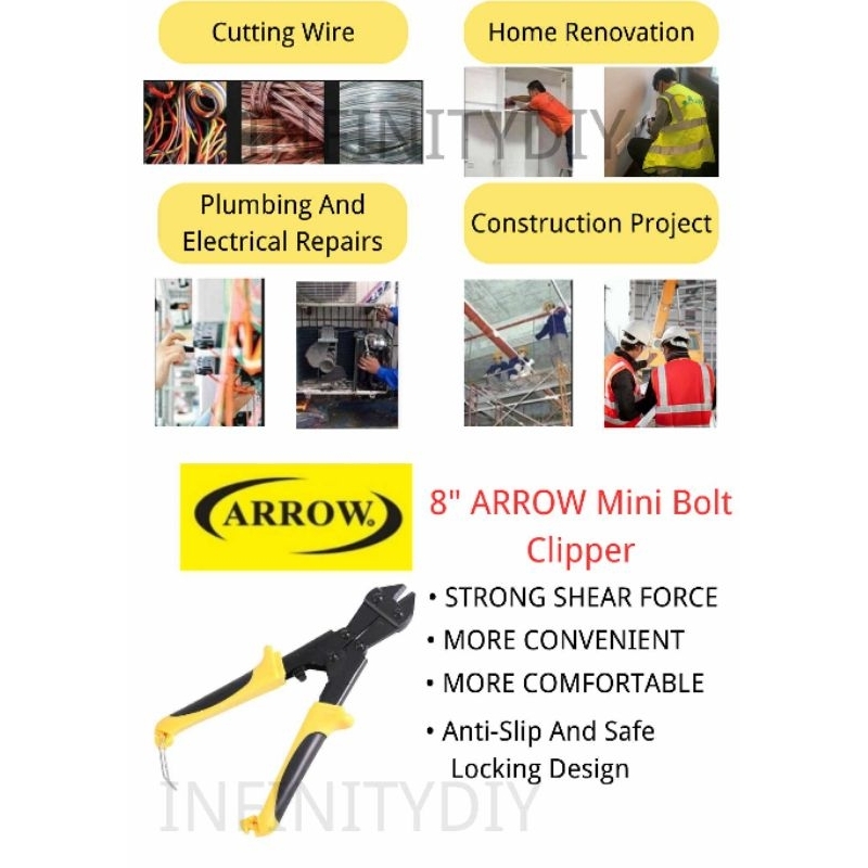 ARROW 200MM MINI BOLT CLIPPER/WIRE CUTTER/GUNTING WIRE/PLIER WIRE ...