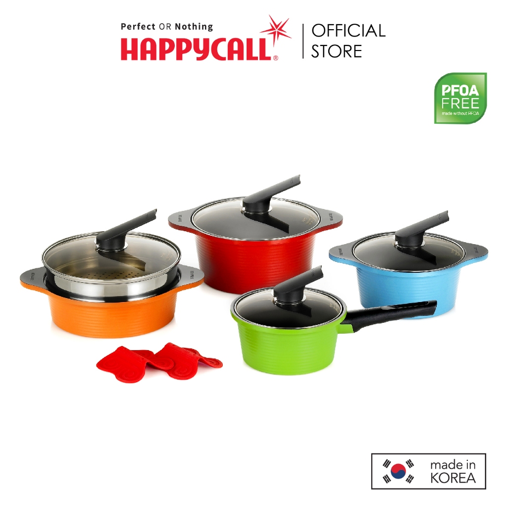 HAPPYCALL 4PC ALUMITE POTS & STEAMER SET / 3900-2006 | Shopee Malaysia