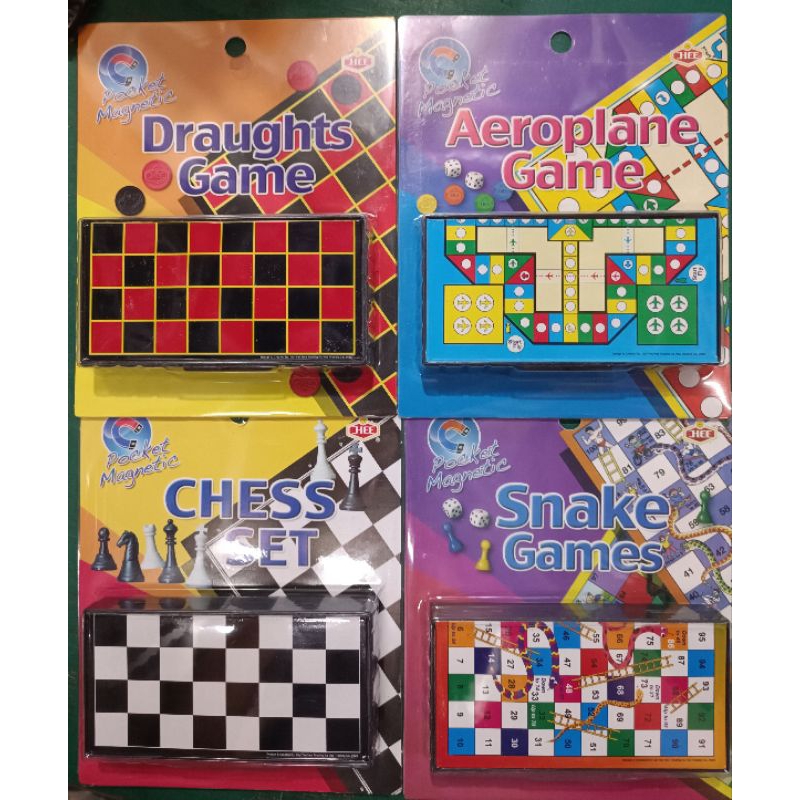 Pocket Magnetic Draughts，Snack，Aeroplane Game and Chess Set | Shopee ...