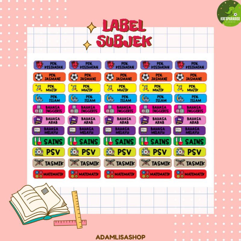 Sticker Subjek Sekolah Waterproof Shopee Malaysia 