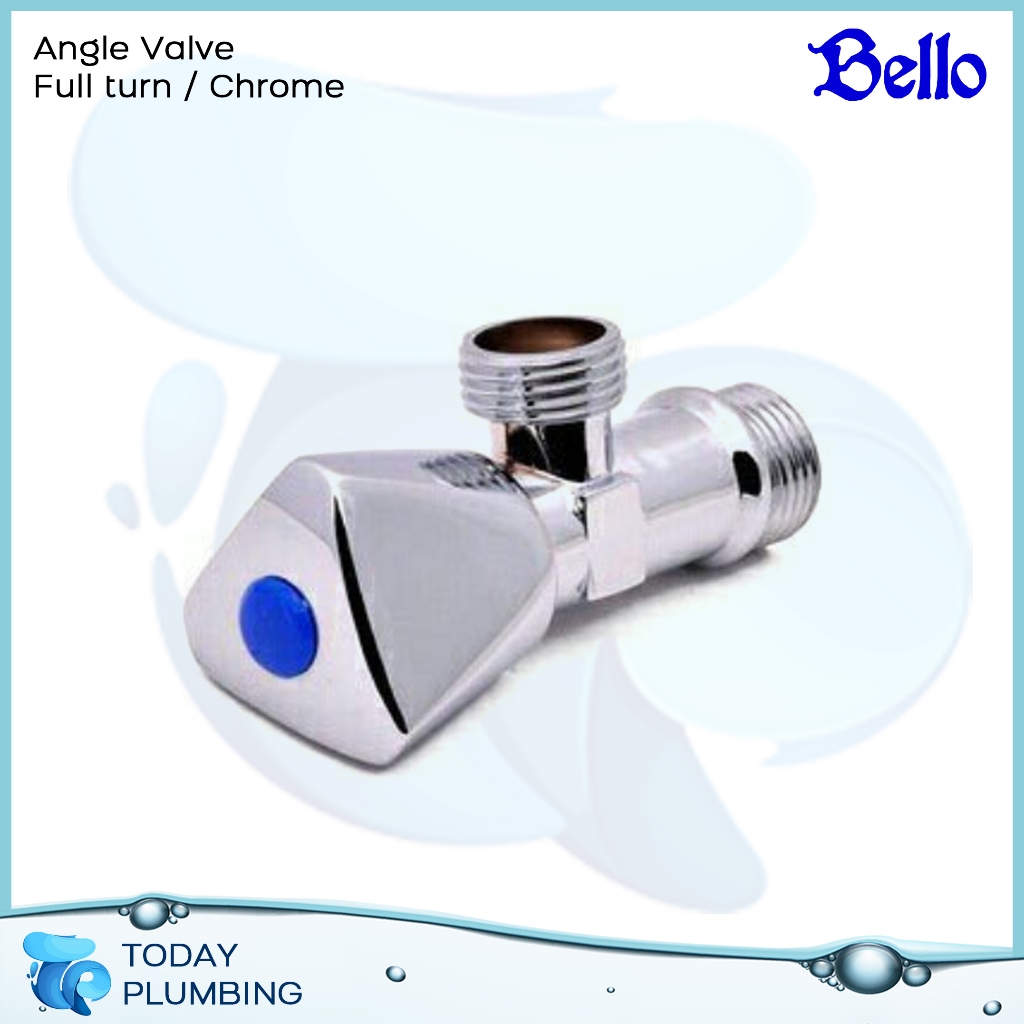 Bello Full Turn Bathroom Angle Valve Chrome Stainless Steel | Shopee ...