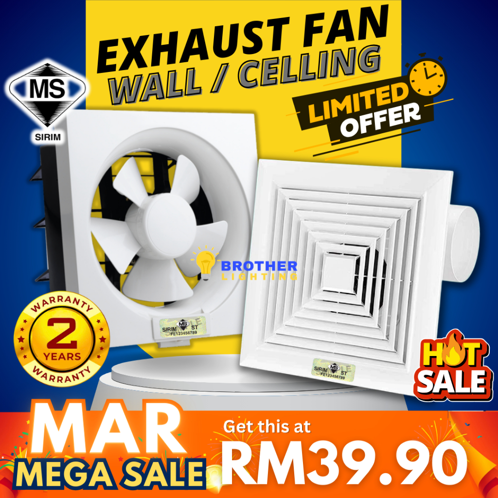 [SIRIM] Vekocy Exhaust Fan 8" / 10" / 12" Wall Exhaust Fan Ceiling ...