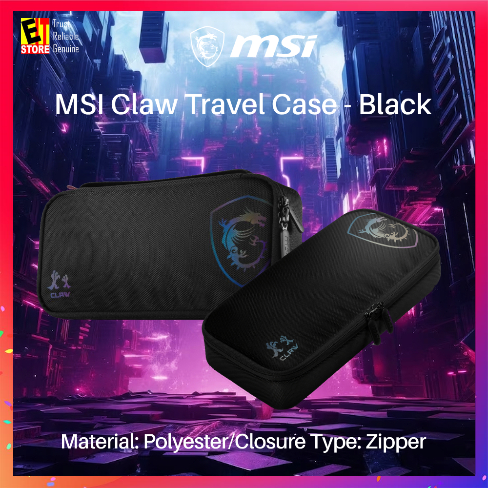 MSI Claw Travel Case - Black (Material: Polyester/Closure Type: Zipper ...