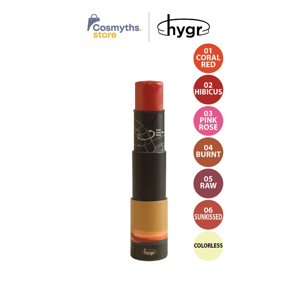 HYGR Natural Tinted Lip Balm 5g Raw | Burnt | Sunkissed | Carol Red ...