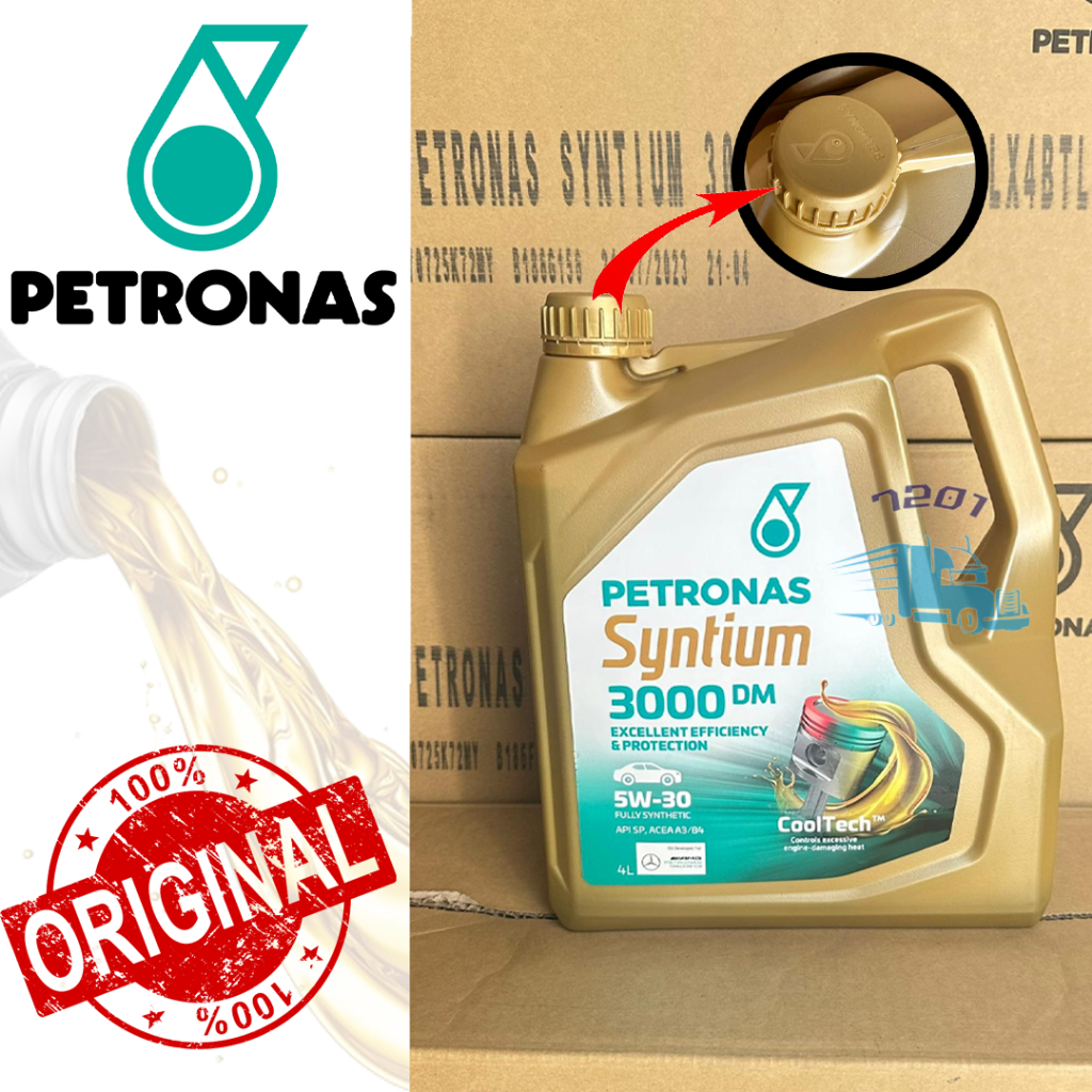 100%ORIGINAL PETRONAS SYNTIUM 3000 5W30 Fully Synthetic Engine Oil 4L ...