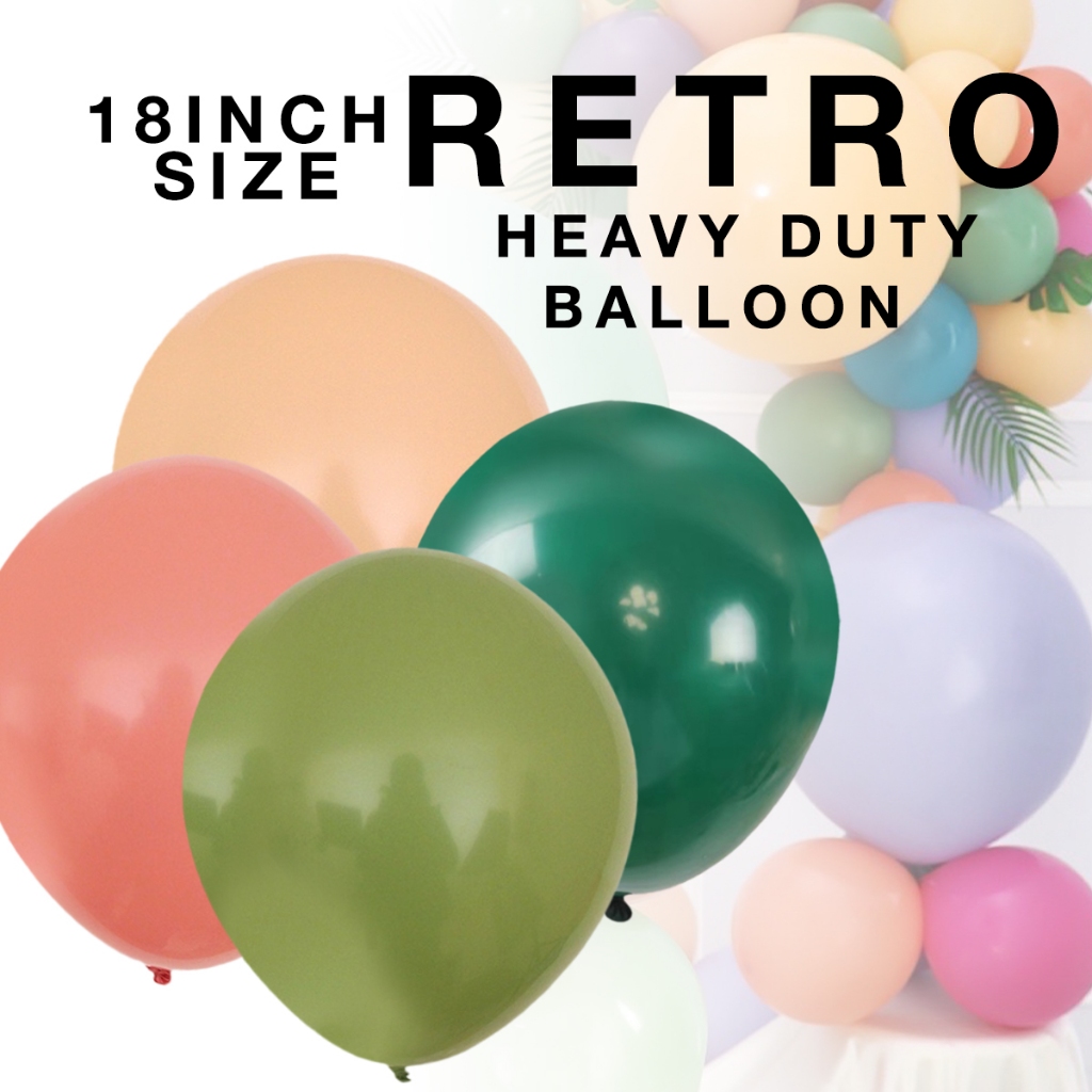 18inch Retro Balloon Set Giant Heavy Duty Balloon Colour For Event ...
