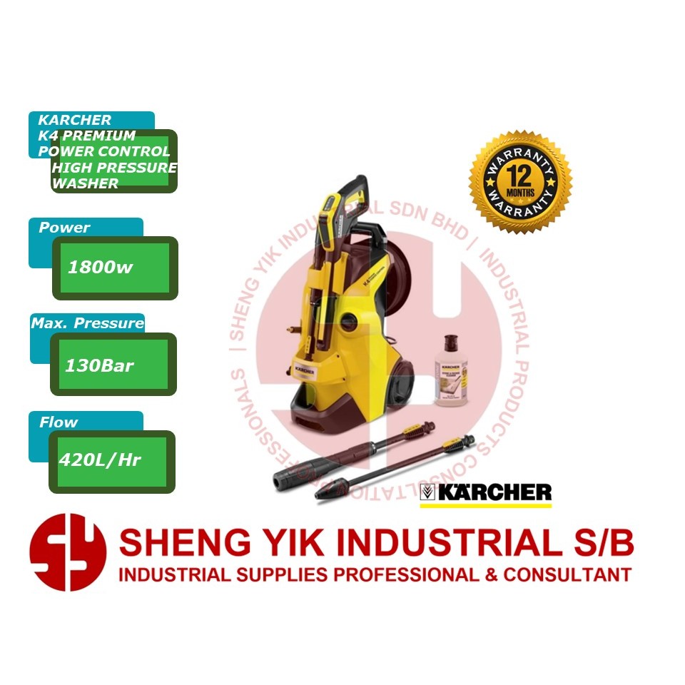 SYI KARCHER K4 PREMIUM POWER CONTROL HIGH PRESSURE WASHER 130Bar ...