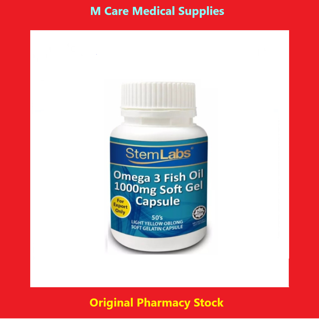 [JAKIM HALAL] StemLabs Omega 3 Fish Oil (1000mg x 50 capsules) High Quality - Imported from New ...