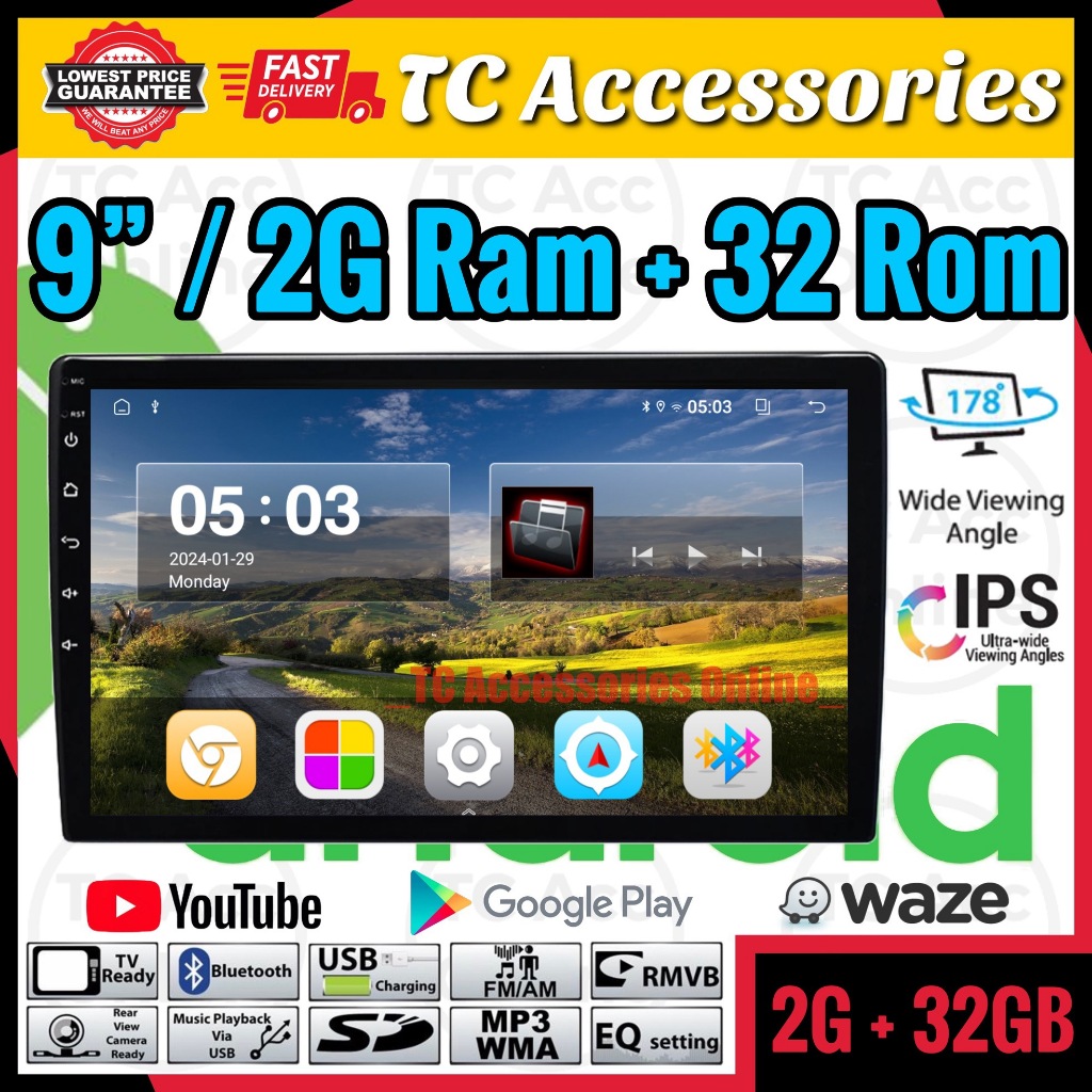 Car Android Player 9" / 10" inch Best Quality T100 2GB RAM+32GB Full HD ...