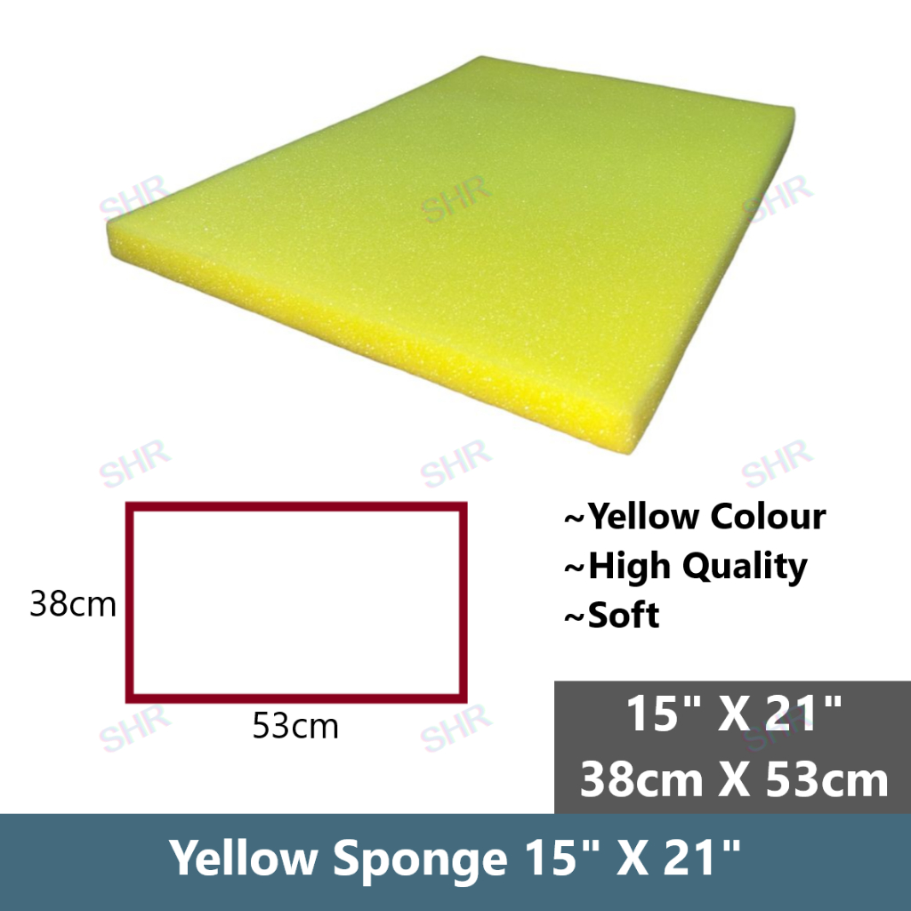 Yellow Sponge Sheet Pad 15 inches x 21 inches / Kepingan Span Kuning ...