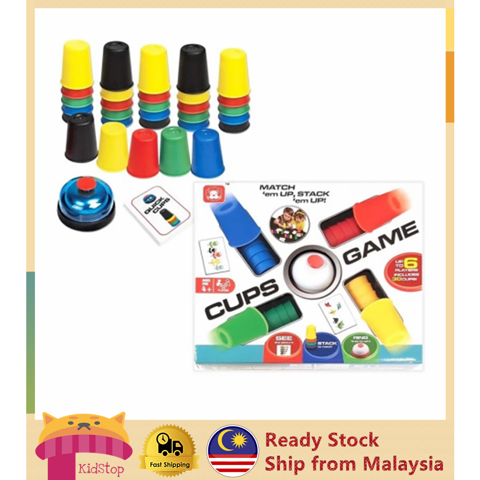 Speed Cup Board Game Children Bell Ring Match Stack Up Toys Quick Stack ...