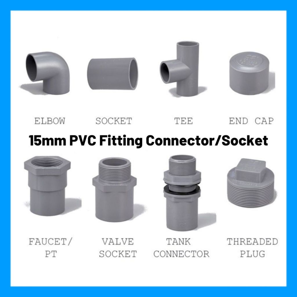 PVC Fitting Connector 15mm Socket Elbow Tee PT Socket Valve Socket End ...