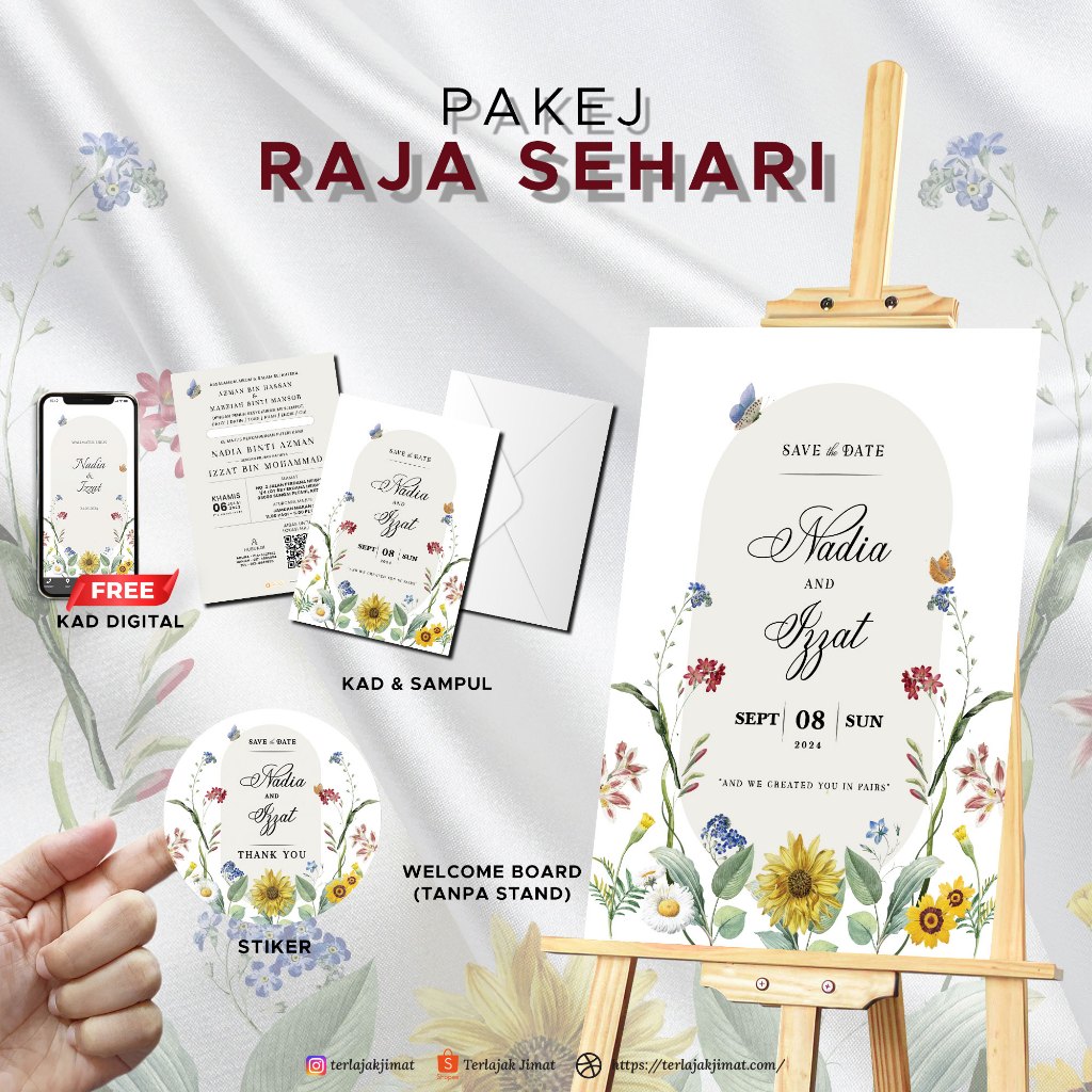 Pakej Raja Sehari | Pakej Kad Kahwin - Kad - Welcome Board - Sticker ...