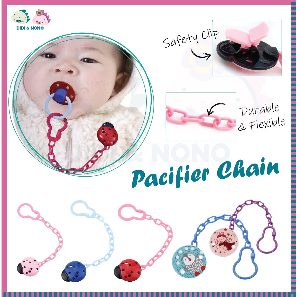 Chain Clip Holder Lady Bug Pacifier Chain Baby SoothersTali Puting ...