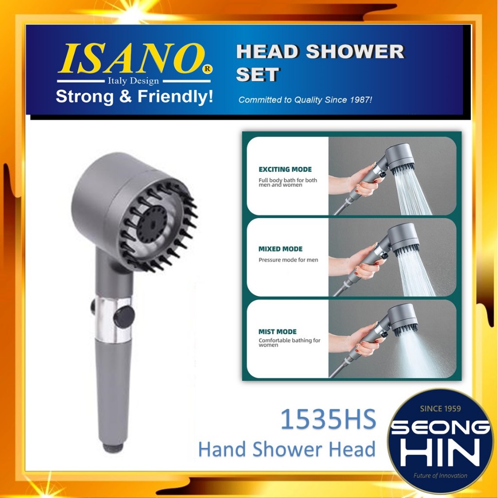ISANO Massage Shower Head With Filter Handheld 1535HS 3 Mode Water ...