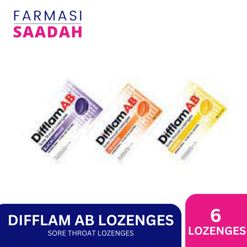 DIFFLAM AB Sore Throat Lozenges 6’s Kill bacteria, soothes, relieve ...