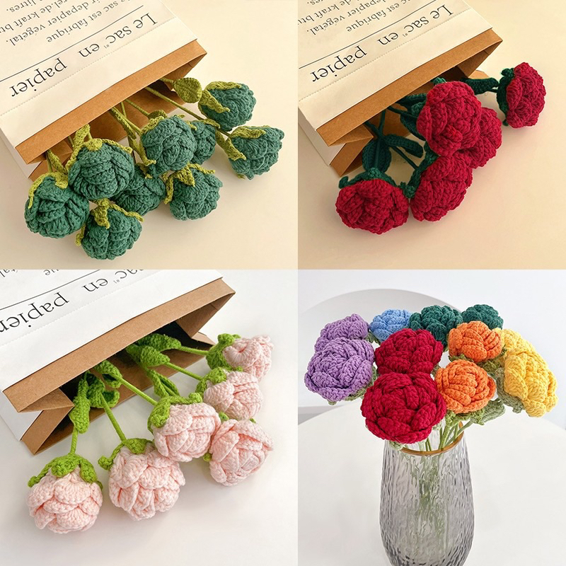 crochet rose fluffy/ bunga rose kait gebu READY STOCK (1pcs) | Shopee ...