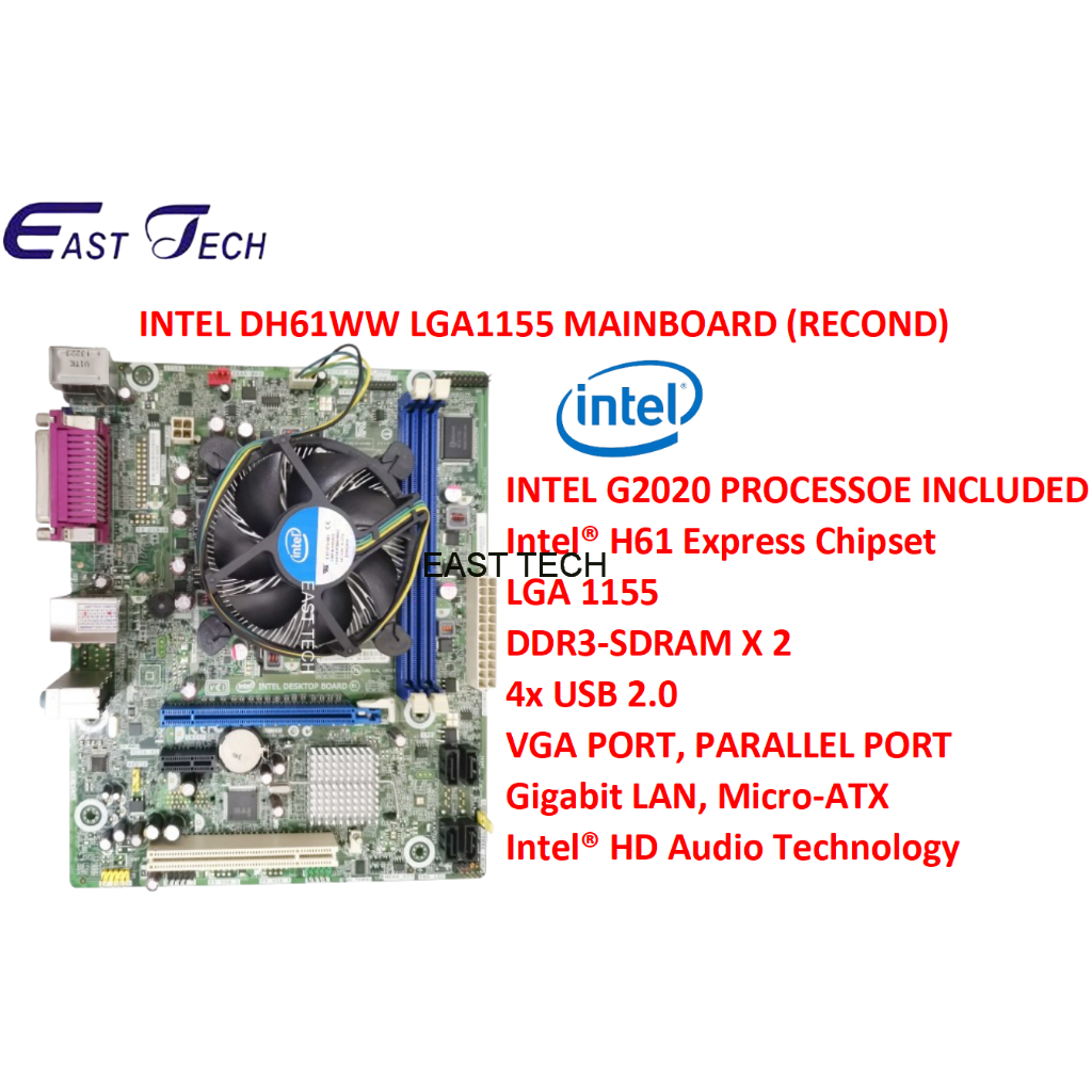 INTEL DH61WW LGA1155 MAINBOARD AND INTEL G2020 i3-2120 PROCESSOR ...