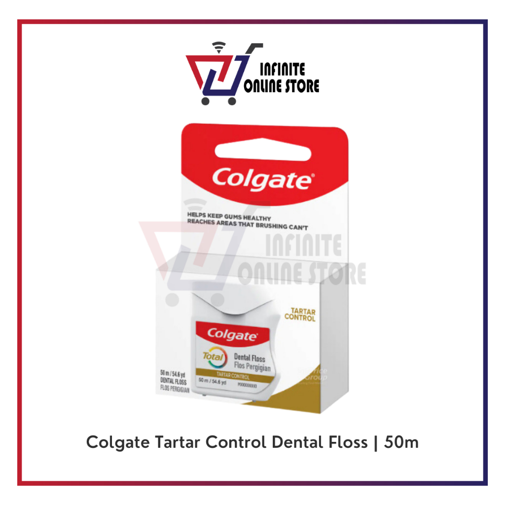 Colgate Total Tartar Control Dental Floss (50m) | Shopee Malaysia