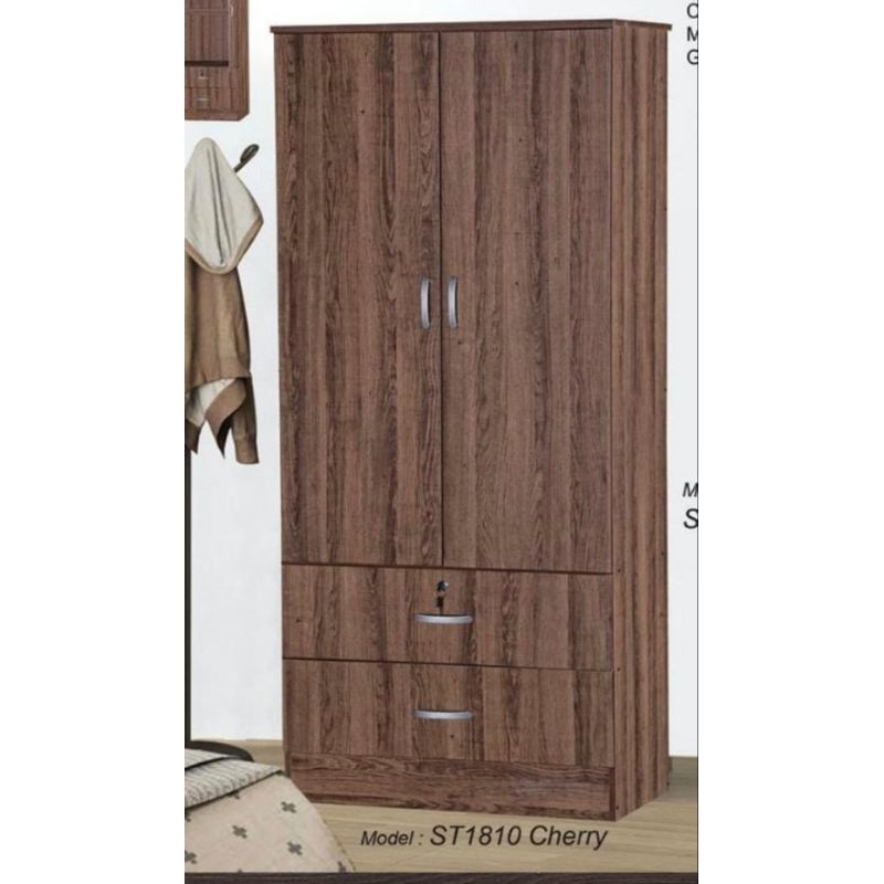 [183cm x 80cm][3Locks] CozyNetz 2 Door 2 Drawer Wardrobe with 3 Locks ...