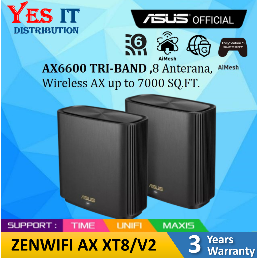 ASUS Mesh Router ZenWiFi AX XT8 V2 AX6600 / XT12B AX11000 Tri-band WiFi ...