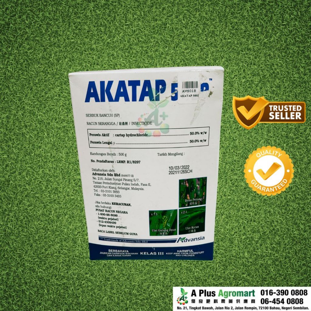 Racun Serangga Cartap Hydrochloride 50% AKATAP 50SP (500 gram) | Shopee Malaysia