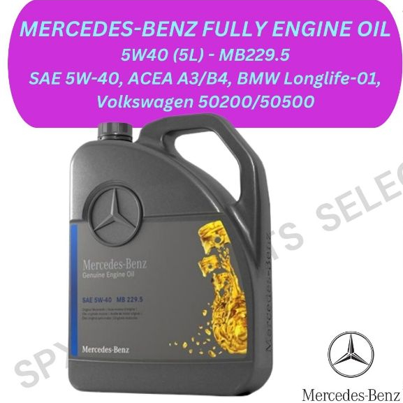 MERCEDES-BENZ GENUINE FULLY SYNTHETIC ENGINE OIL - 5W30 (1L, 5L), 5W40 ...