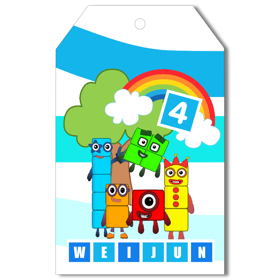 Numberblocks Theme Custom Paperbag Chipbag Bottle Label Tag Activity ...