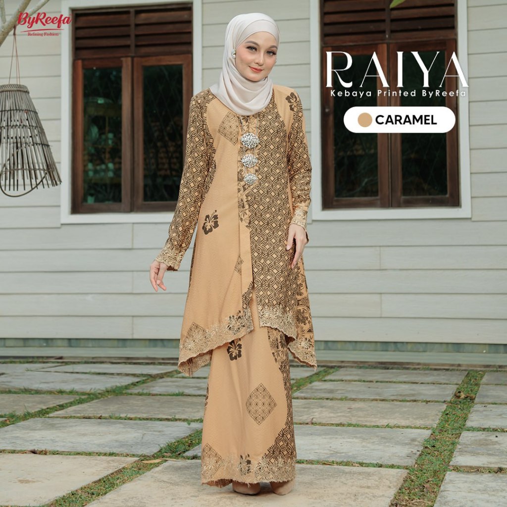 [Raya 2024] Kebaya RAIYA ByReefa Collection | Kebaya Printed Sulam ...
