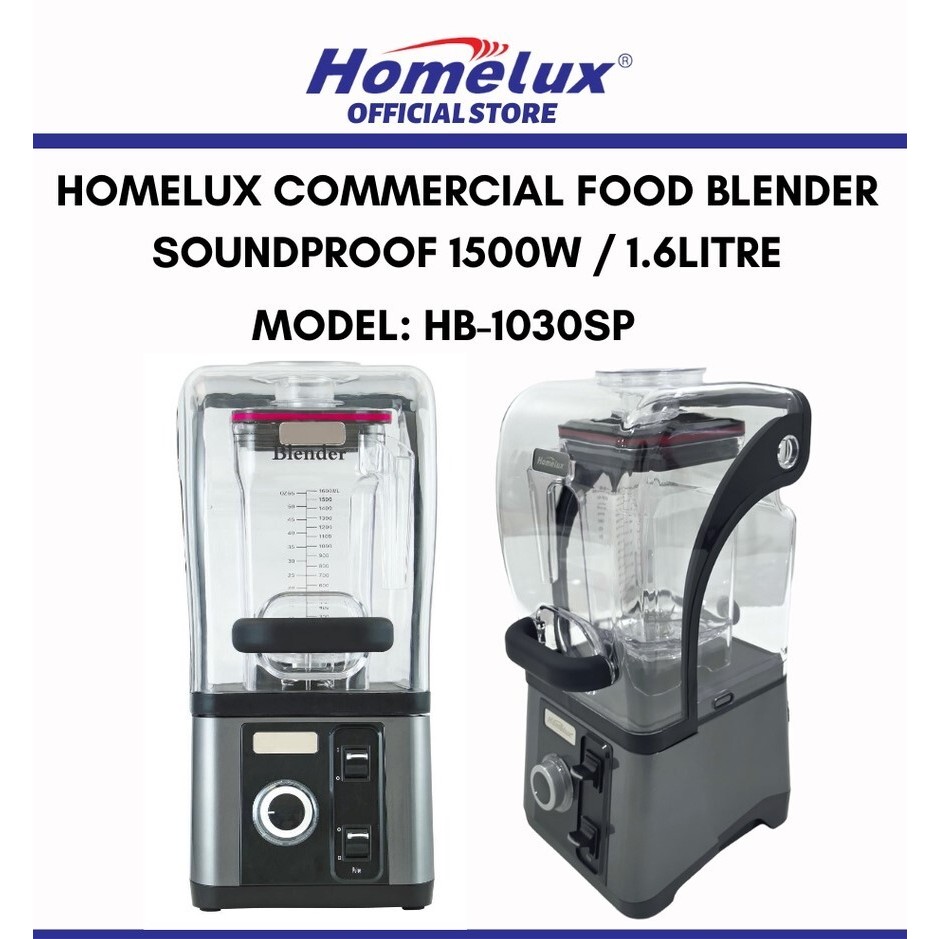 Homelux Commercial ICE- BLEND Food Blender SILENT Soundproof 1500W 1.6L ...