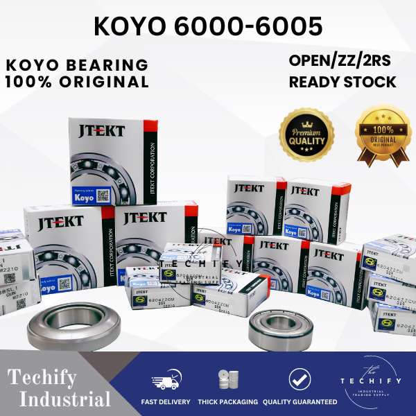 Koyo 6000, 6001, 6002, 6003, 6004, 6005 Open, 2RS, ZZ Deep Groove Ball Bearing Motor Bearing 100 ...