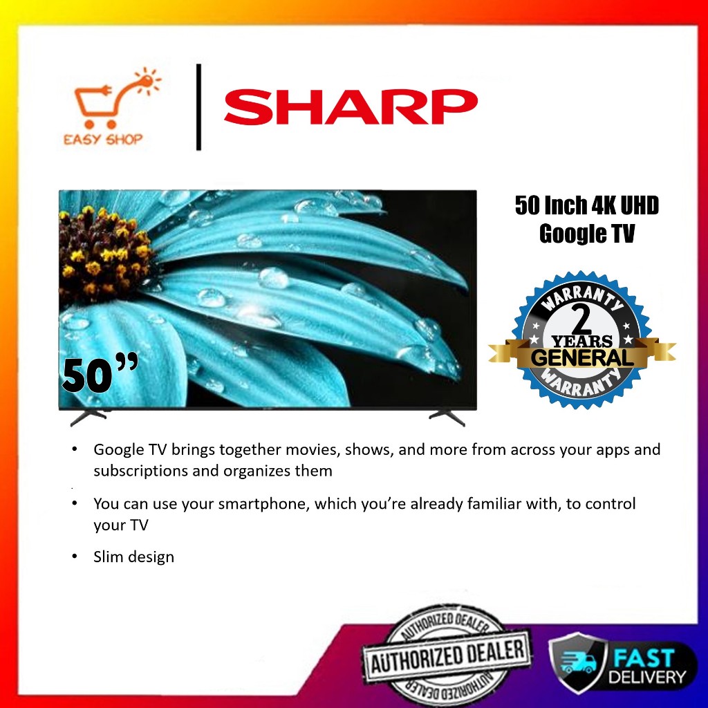 SHARP 50 INCH 4K UHD GOOGLE TV 4TC50FJ1X | Shopee Malaysia