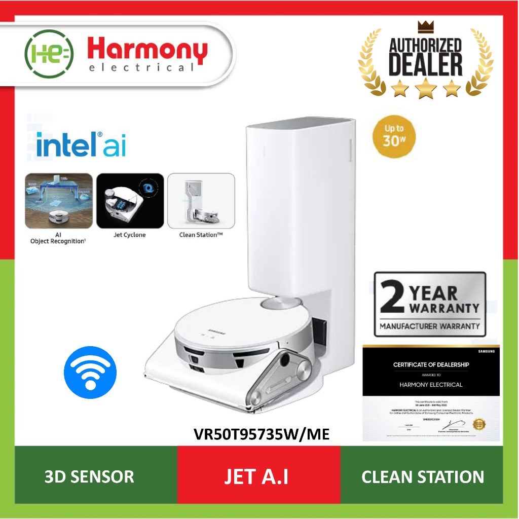 SAMSUNG Jet Bot AI+ with Intel A.I. Driving 3D Sensor Vacuum Cleaner ...