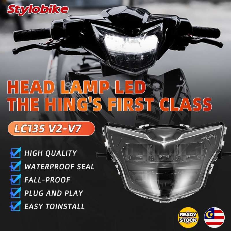 LC V2 V3 V4 V5 V6 V7 LC135 Lampu New LED Head Lamp Headlamp Smoke/Clear H4 Socket Lamp Depan ...