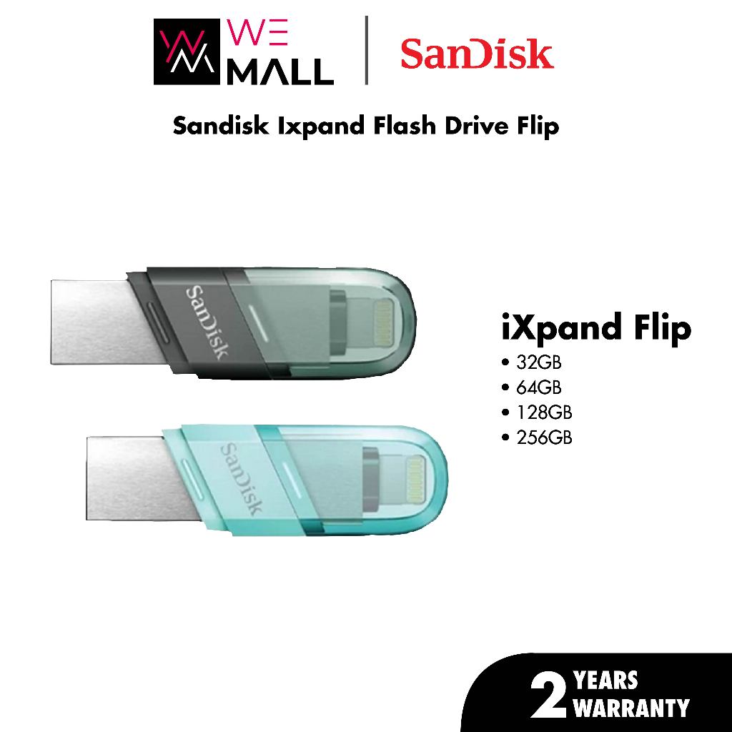 Sandisk iXpand Flip Flash Drive Flip OTG USB for iPh & iPad (32GB/64GB ...