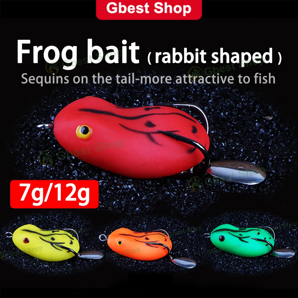 Jump Frog Fishing Lure Casting soft Plastic jig Head fake Fish Bait ...