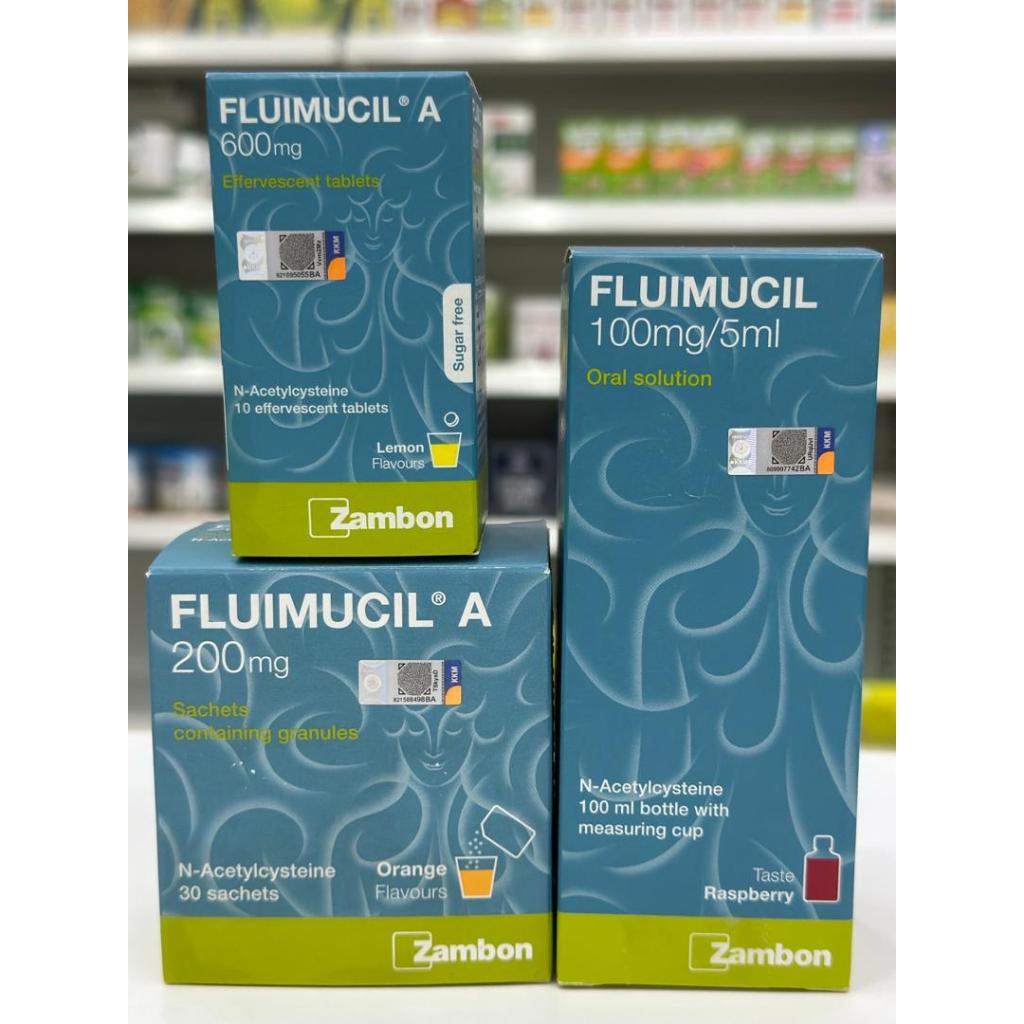 Fluimucil N-Acetylcysteine (100mg Oral Solution/200mg Granules Sachets ...