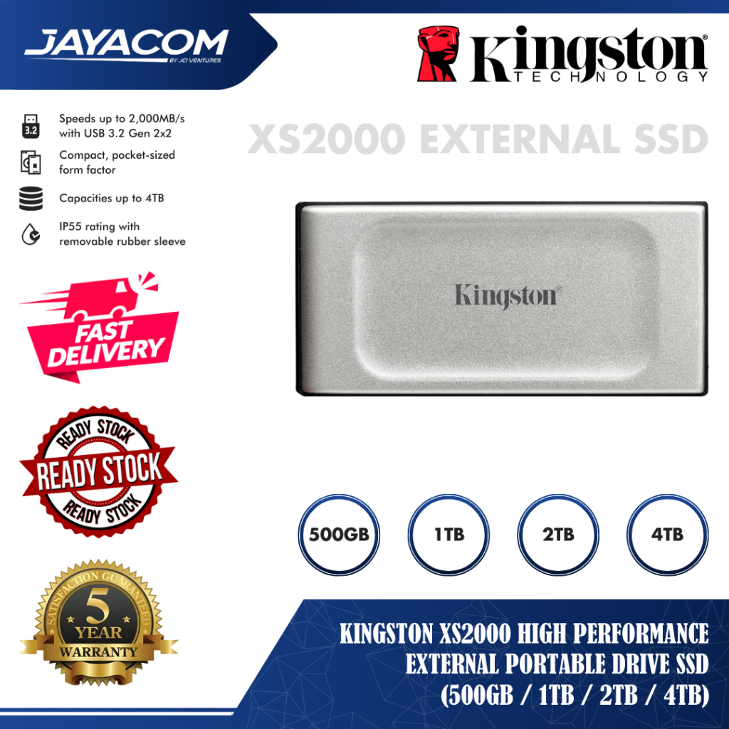 Kingston XS2000 High Performance External Portable Drive SSD Solid ...