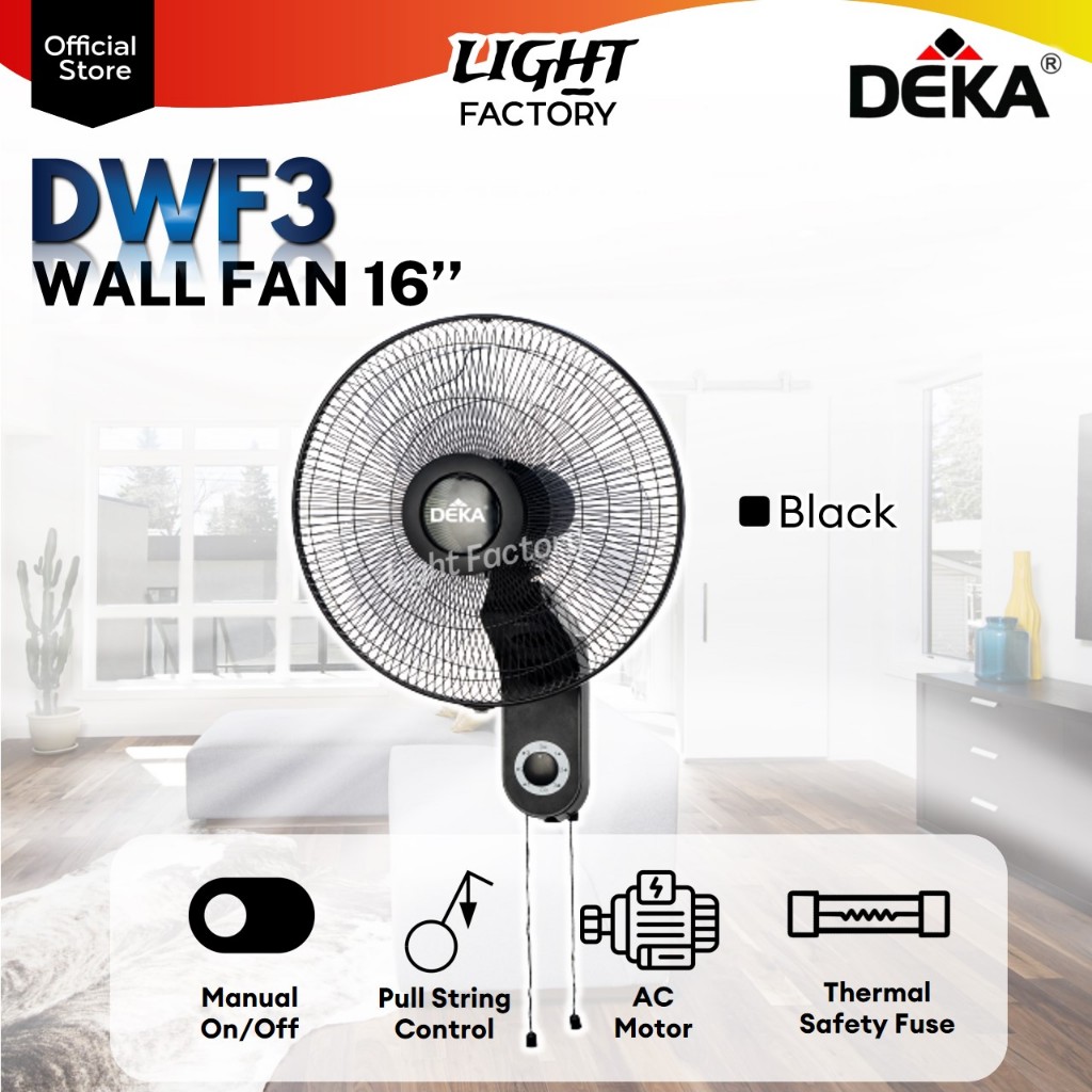 🔥SIRIM🔥KDK KU408 Wall Fan | PANASONIC FMU408 | DEKA DWF3 16Inch Kipas ...