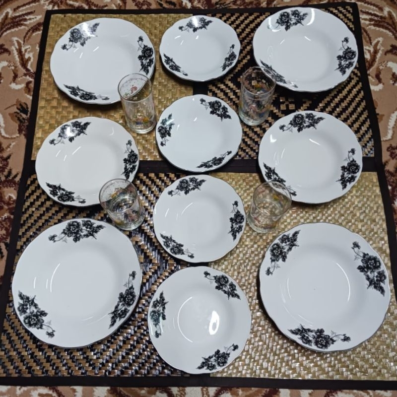 Set pinggan lama pinggan legend kekwa hitam Klasik. | Shopee Malaysia