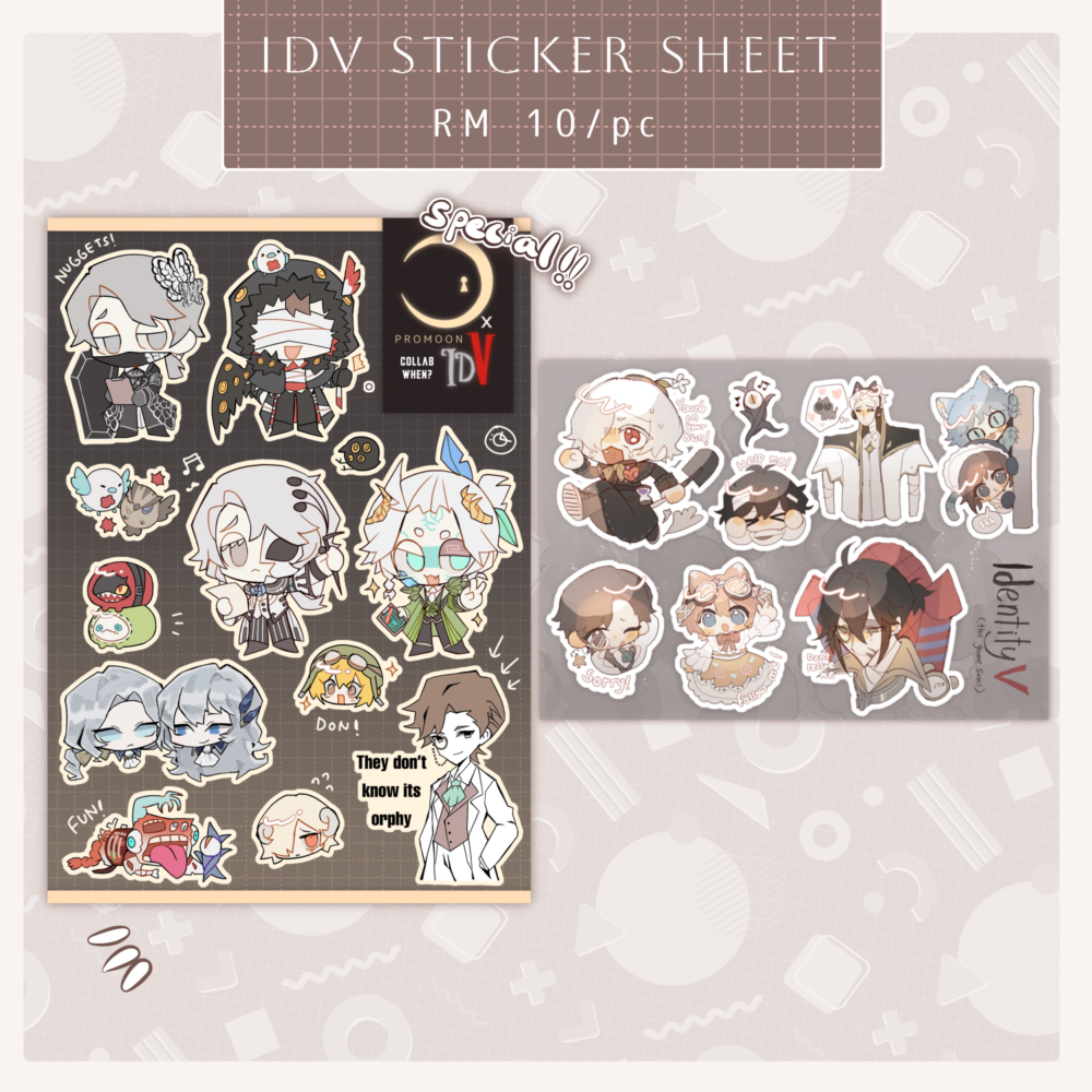 Identity V stickersheets series A6 size | Shopee Malaysia