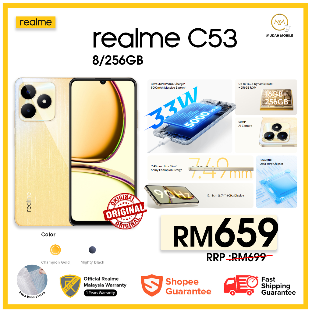 REALME C53 8GB RAM 256GB ROM ORIGINAL 1 Year Warranty by REALME ...