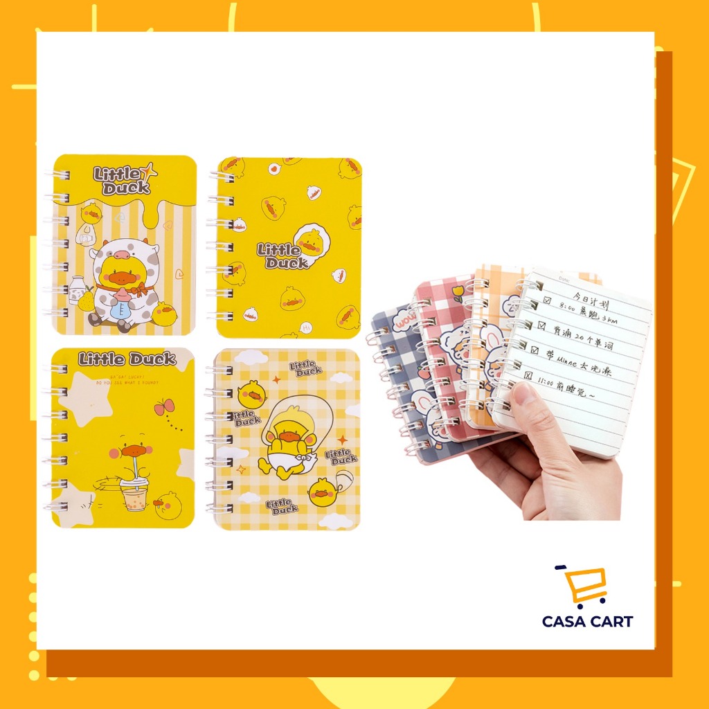CASA CART Ximi Moka Buku Nota Berwayar Kartun Comel Mini A7 Garis ...
