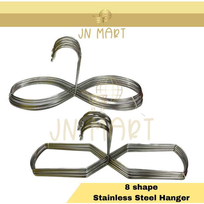 8 Shape Stainless Steel Hanger UPGRADED THICKER 8字形不锈钢衣架 | Shopee Malaysia