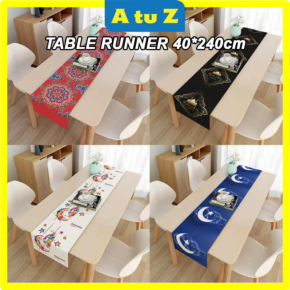 AtuZ Hari Raya Ramadhan Kareem Table Runner Aidilfitri Decorations ...