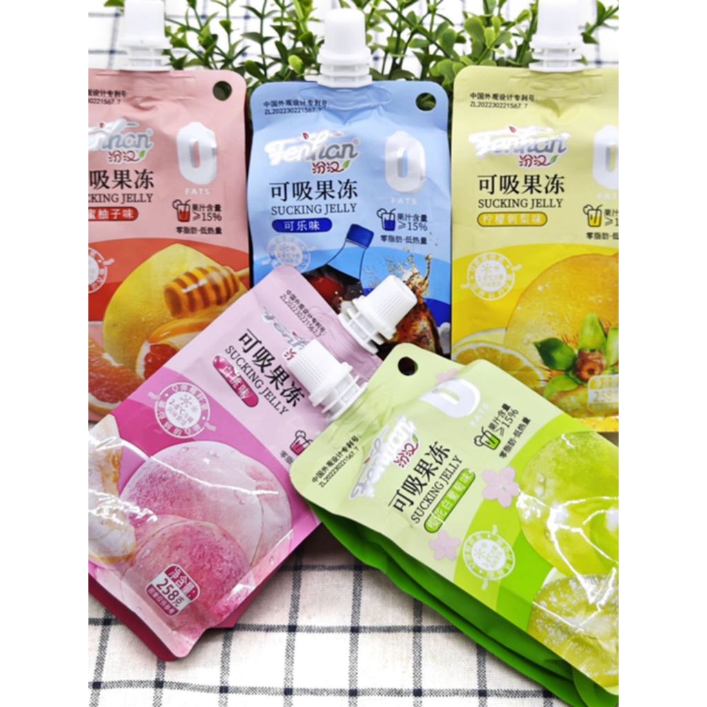汾汉可吸果冻果汁椰果粒果味258克网红零脂肪年货送礼儿童零食 | Shopee Malaysia